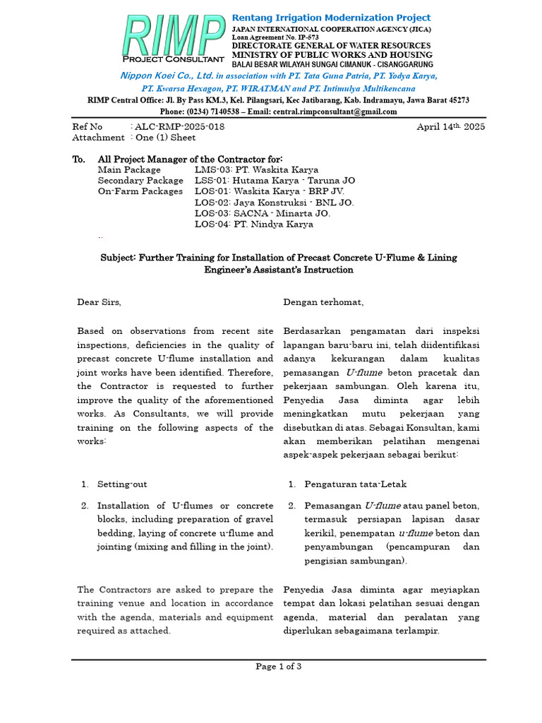 ALC-RMP-2025-018 - Further Training For Installation of Precast ...
