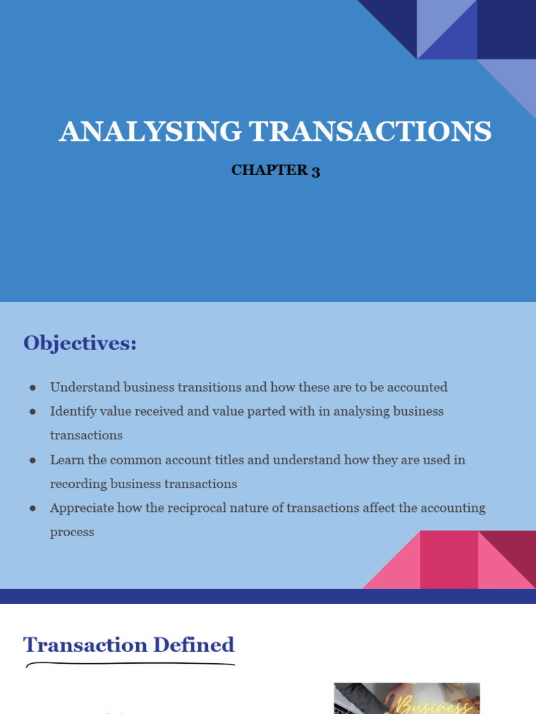 Chapter 3 - Analysing Transactions | PDF | Banks | Expense