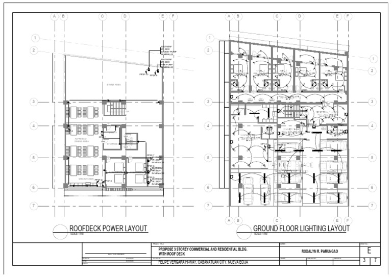 Electrical Power and Lighting Layout Rev1 E-3 | PDF | Buildings And Structures | Architectural ...