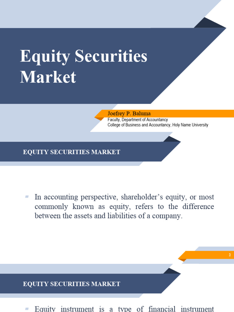 Understanding Equity Securities Market | PDF | Stocks | Equity (Finance)