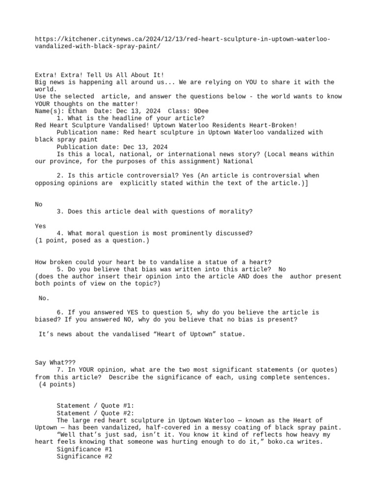 December Current Events | PDF | Vandalism