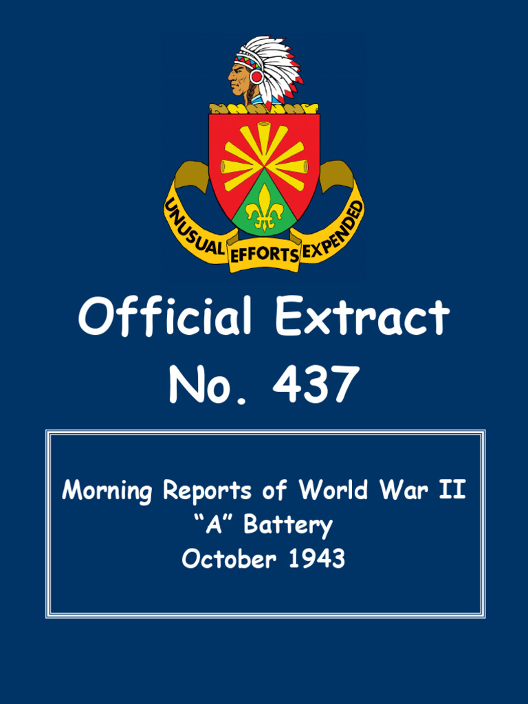 158th Field Artillery Official Extract No. 437 | PDF