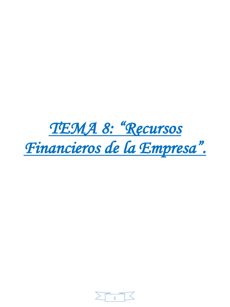Tema 8 Recursos Financieros de La Empresa. 2425 | PDF | Business | Bancos