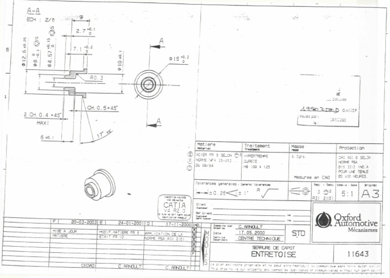Psa-Pn-T7-011643-Entretoise Cerradura Capot-F | PDF