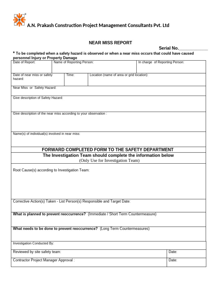 09 - Near Miss Report | PDF