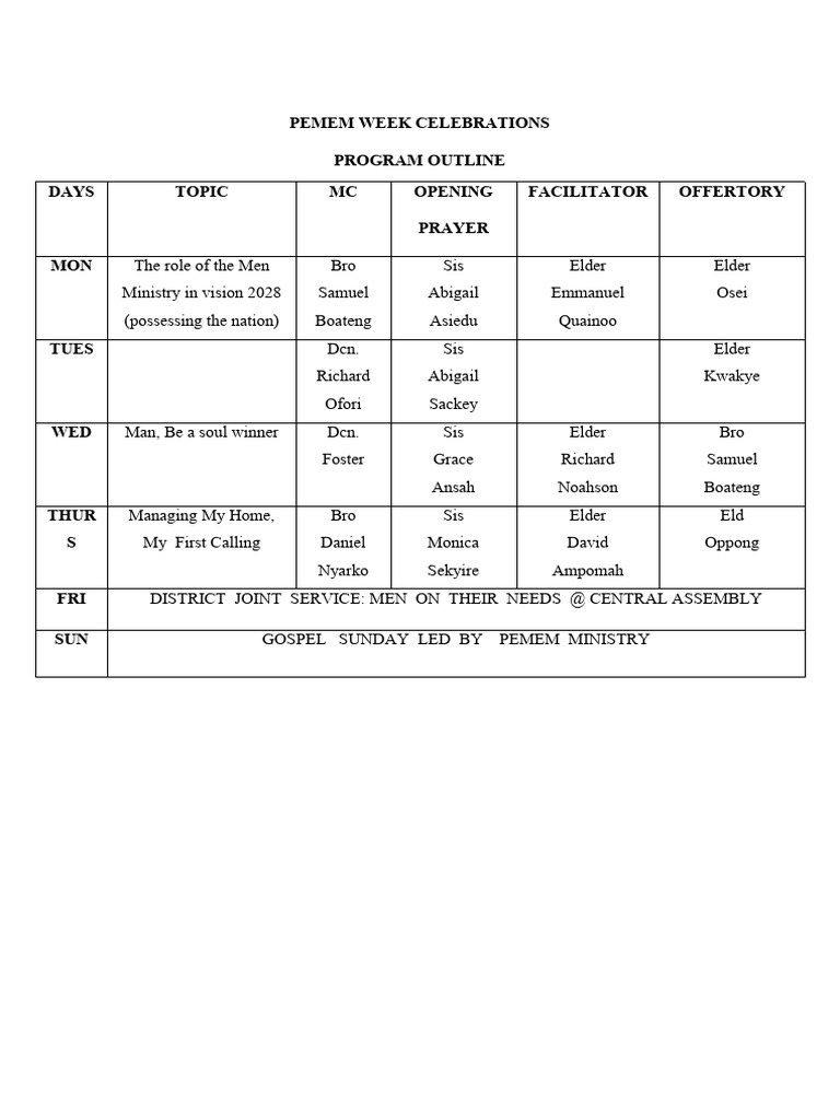 Pemem Week Celebrations | PDF