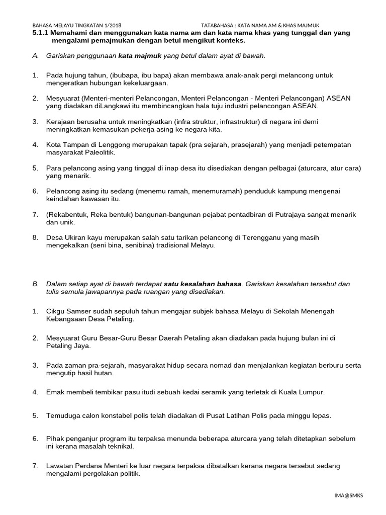 Pemajmukan Kata Nama Am dan Khas | PDF