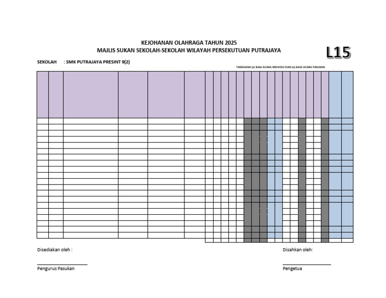 Borang Pendaftaran Peserta l15 | PDF