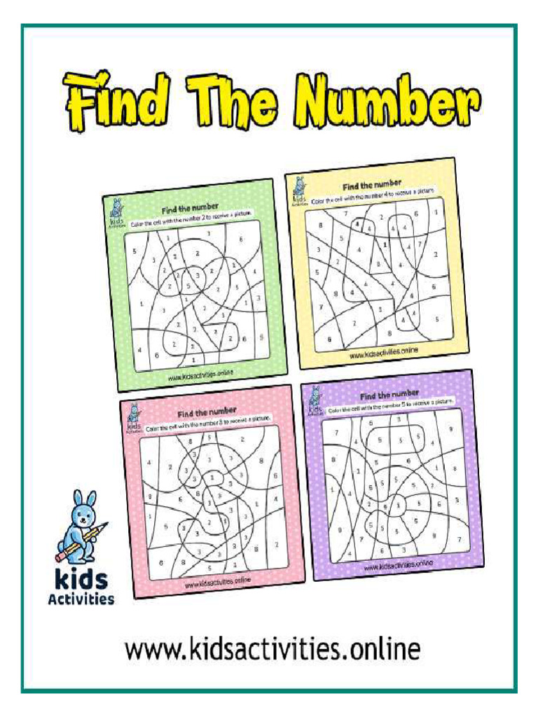 Find The Numbers Worksheet 1 10 | PDF