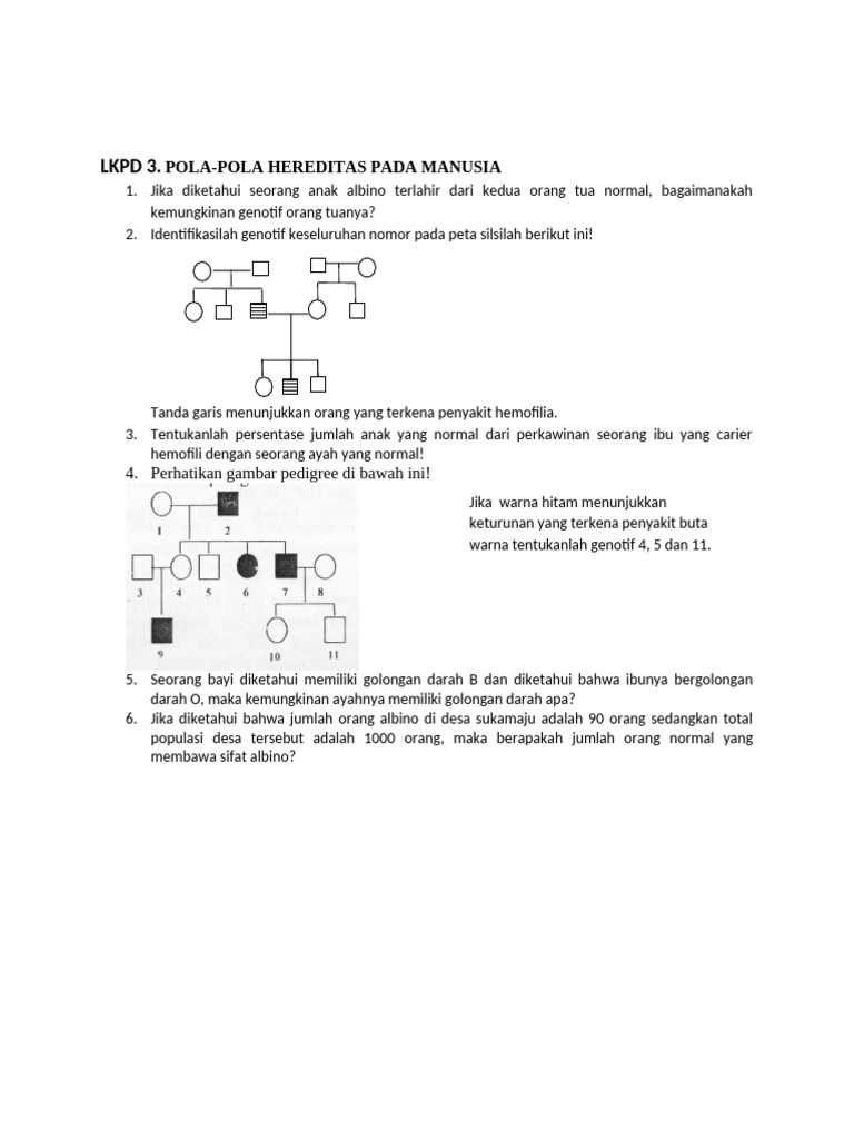 LKPD Pola Hereditas | PDF