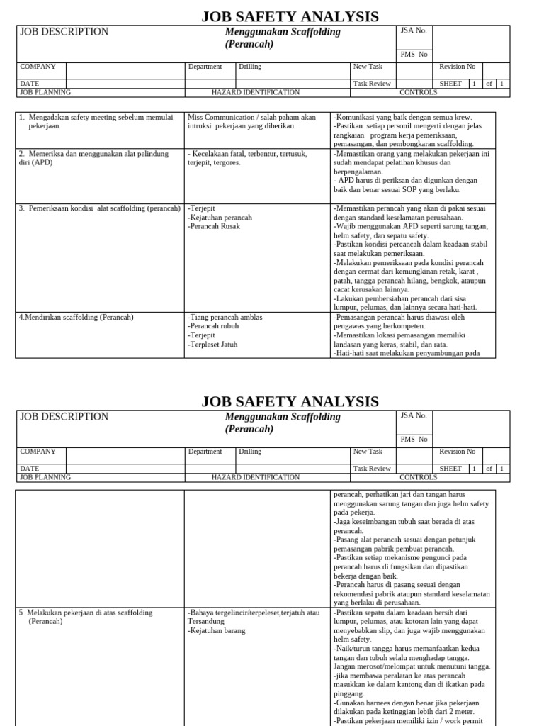 JSA Scaffolding | PDF