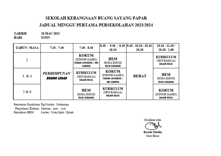 Skbs Jadual Isnin Minggu 1 2023 | PDF