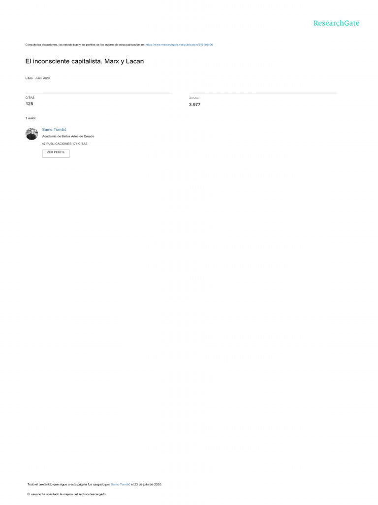 The Capitalist Unconscious - Introductio (Español) | PDF | Jacques ...