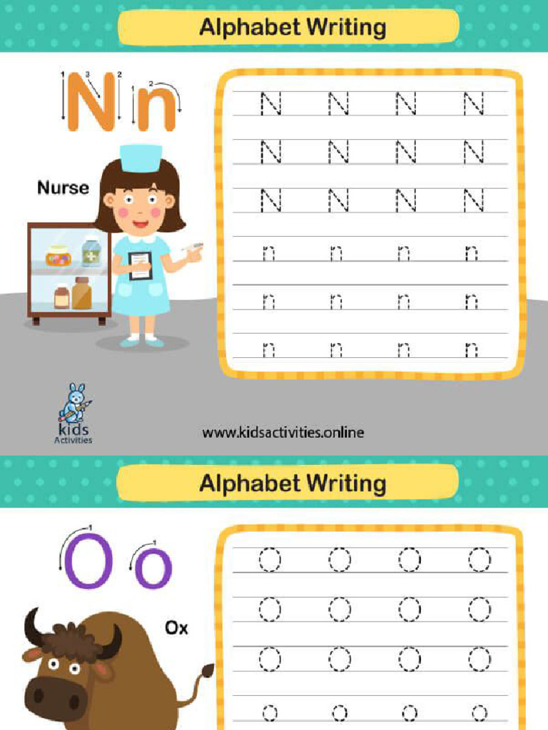 FREE Animal Alphabet Tracing Letters Worksheet For Kindergarten N Z PDF ...