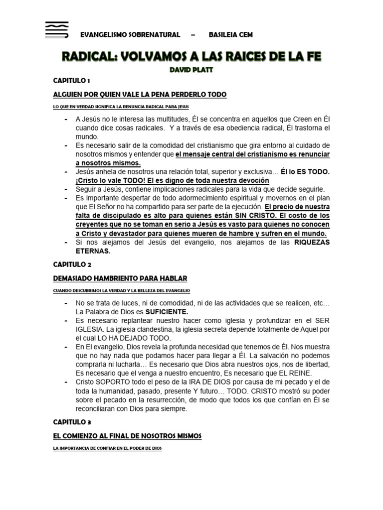 Renuncia Radical y Poder Divino en el Evangelio | PDF | Jesús | Cristo ...