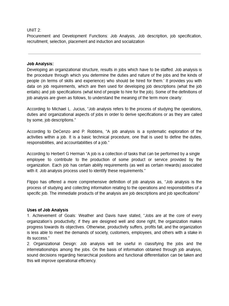 UNIT 2_ Notes Human Resources | PDF | Recruitment | Employment