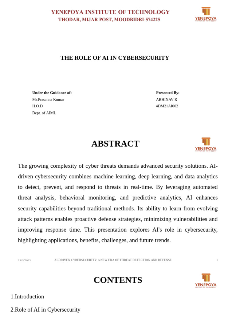 Abhinav R Seminar | PDF | Security | Computer Security