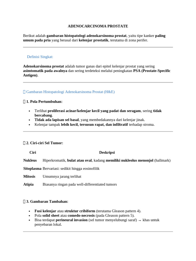 Histopatologi Adenokarsinoma Prostat | PDF
