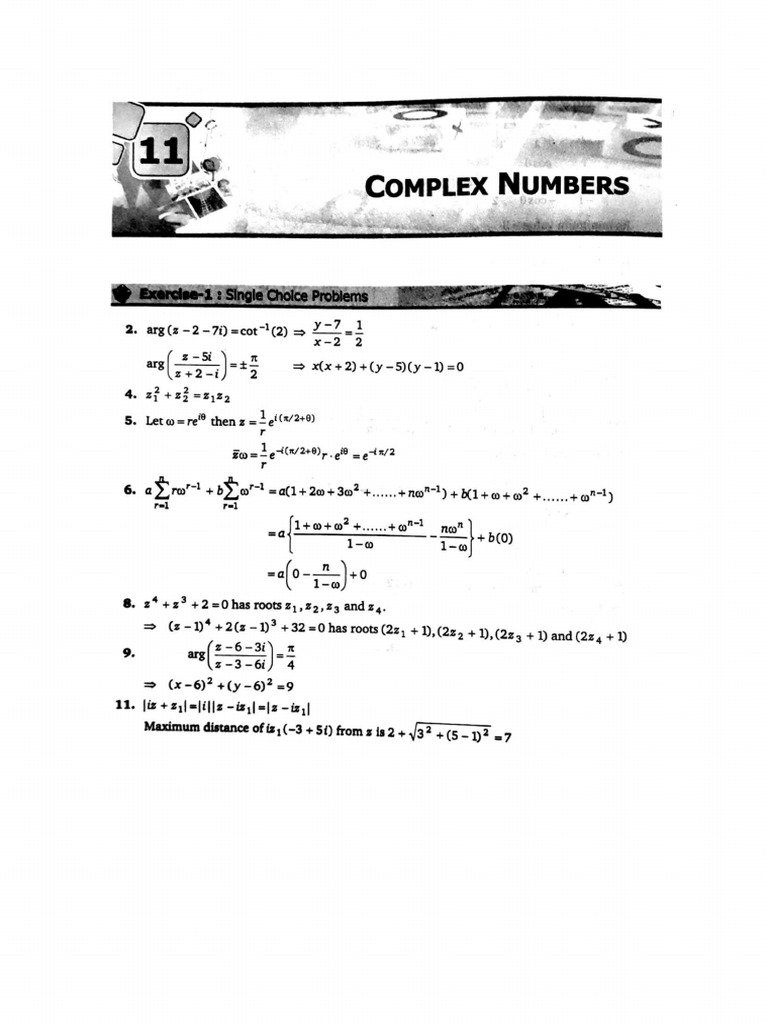 Complex Numbers Complete Solutions | PDF