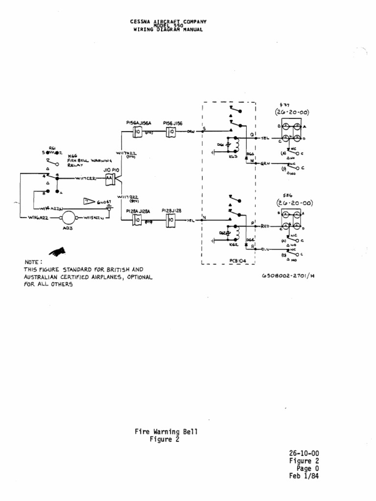 Warning Bell Cessna 550 Wirin Diagram (0002-0505) | PDF | Electrical Engineering | Electrical ...