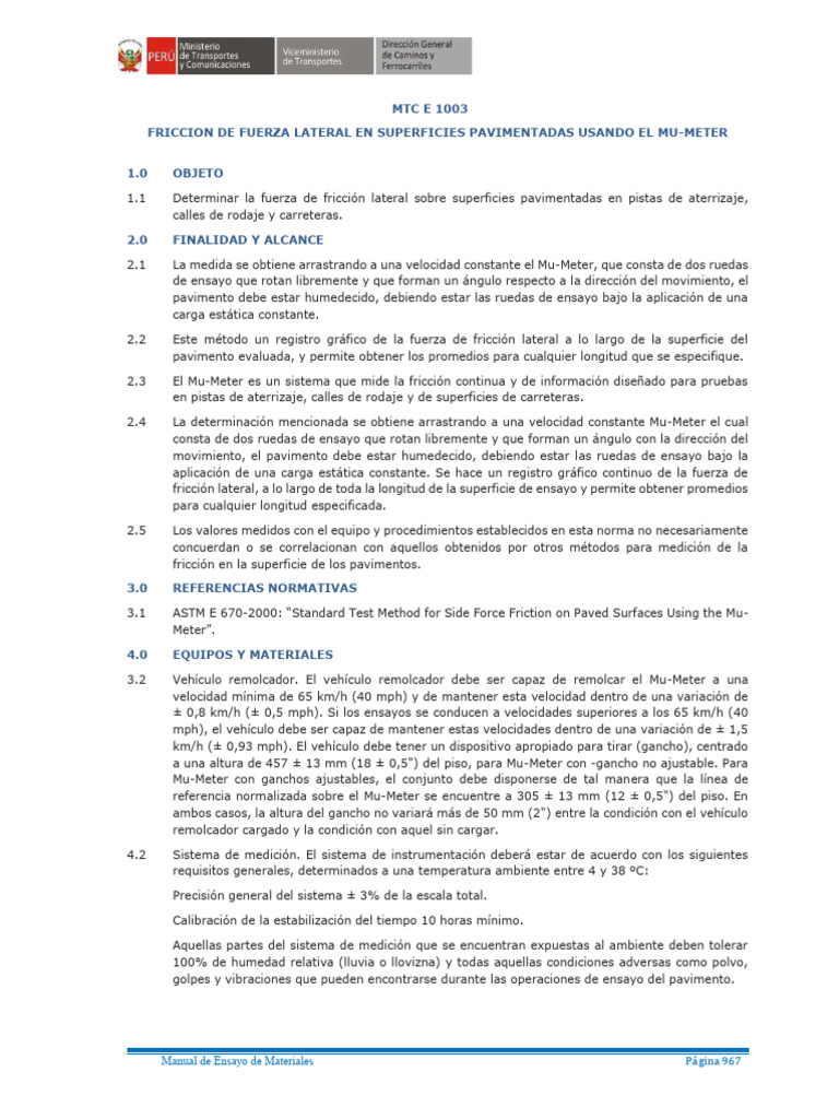 Ensayo de Fricción con Mu-Meter | PDF | Fricción | Agua