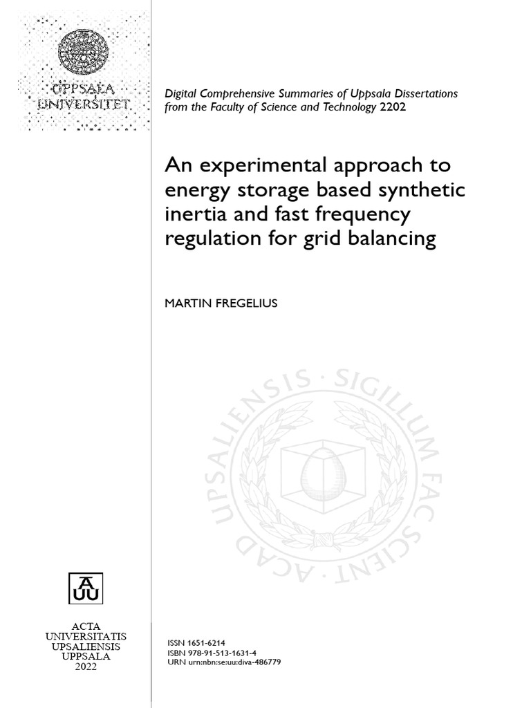 Synthetic Inertia for Grid Balancing | PDF | Electrical Grid | Power ...