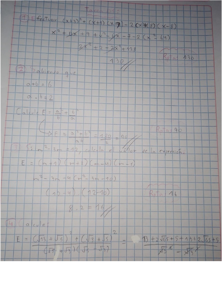 Tarea de Algebra de Mauricio Borja | PDF