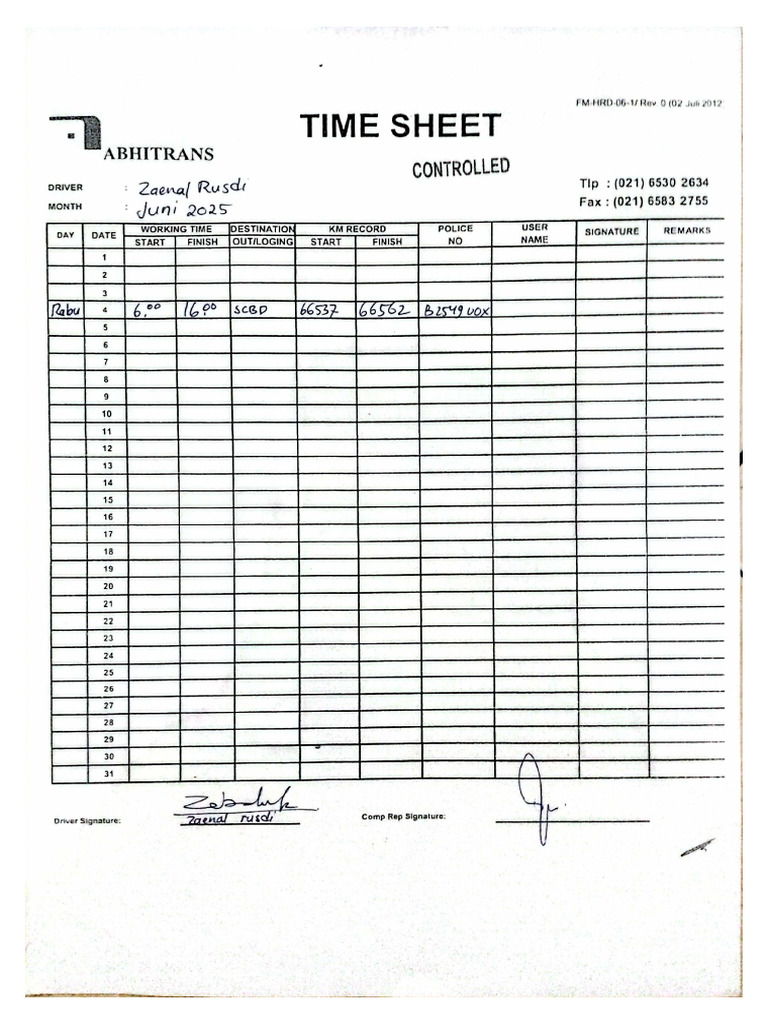 Time Sheet Ayah | PDF