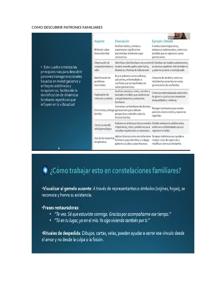 Como Descubrir Patrones Familiares | PDF