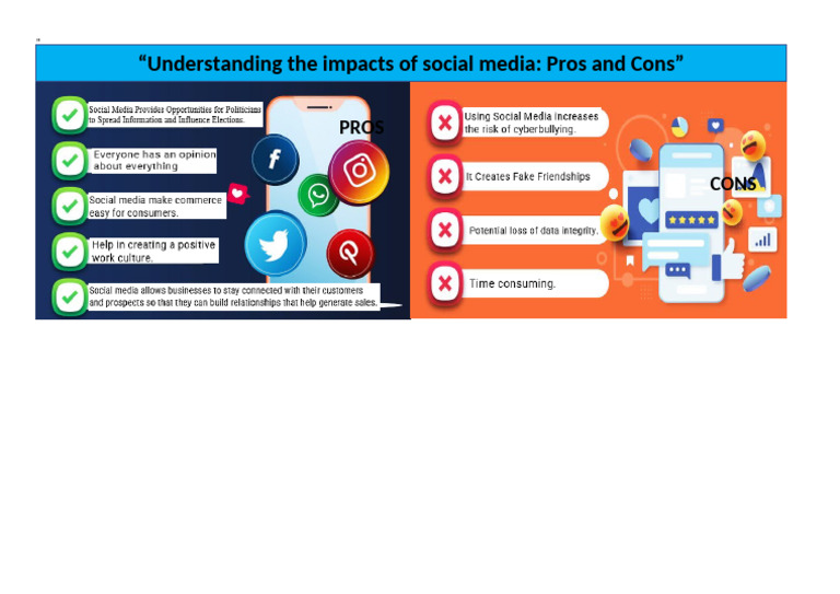 Understanding The Impacts of Social Media Pros and Cons | PDF