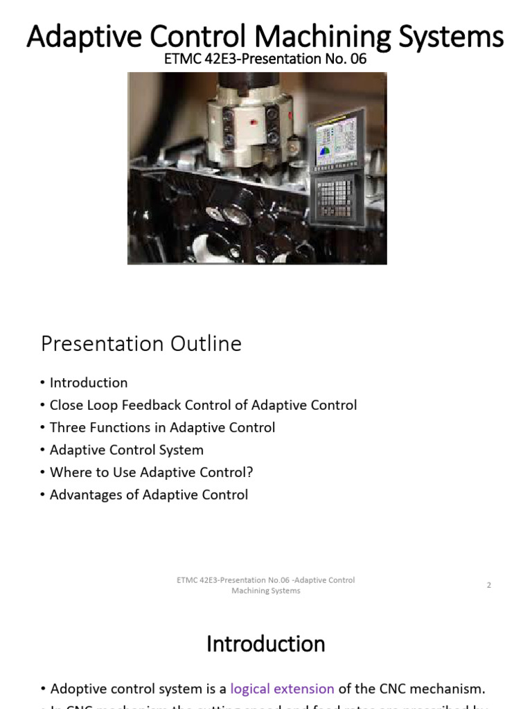 6.adaptive Control in Machining | PDF | Machining | Mechanical Engineering
