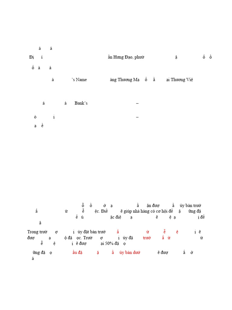 Bank Transfer of Vietnam House (VCB) | PDF