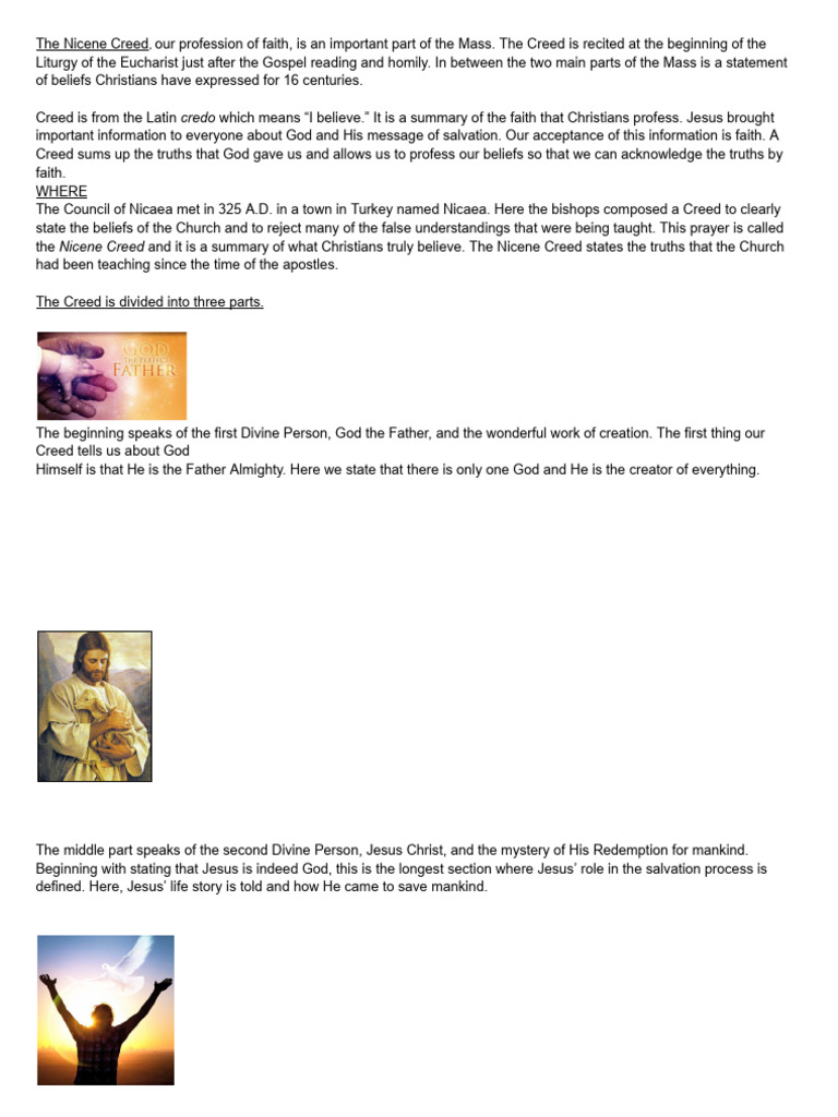 Understanding the Nicene Creed | PDF | Christian Church | God In ...