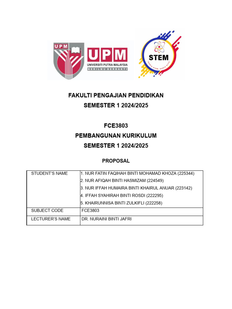 (Proposal) Kelab Stem Group 4 | PDF