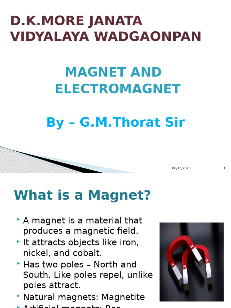 Magnets and Electromagnet | PDF