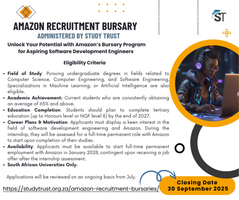 StudyTrust - Amazon Recruitment Bursary Programme 2026 Application ...