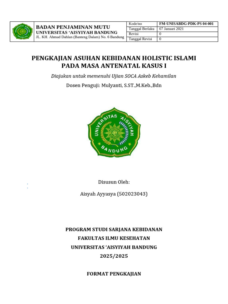 Revisi SOCA ANC - KASUS 2 - Aisyah Ayyasya | PDF
