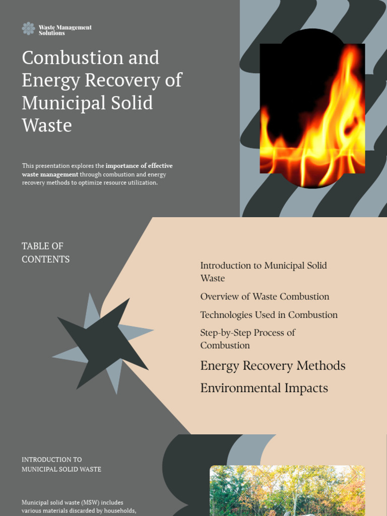 Combustion and Energy Recovery Overview | PDF | Waste | Waste Management