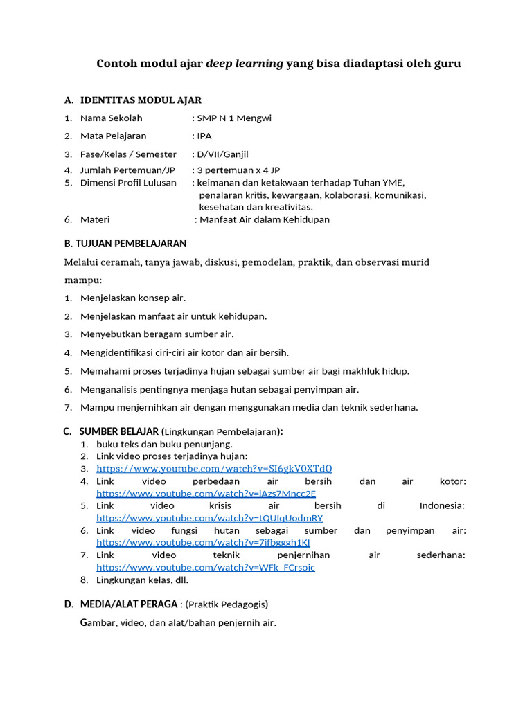 Contoh Modul Ajar PM-2 | PDF