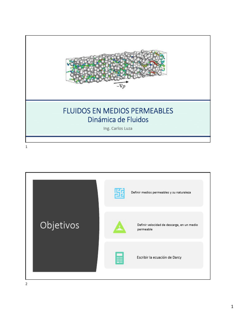Sesión 9. Fluidos en Medios Permeables | PDF | Física | Mecanica clasica