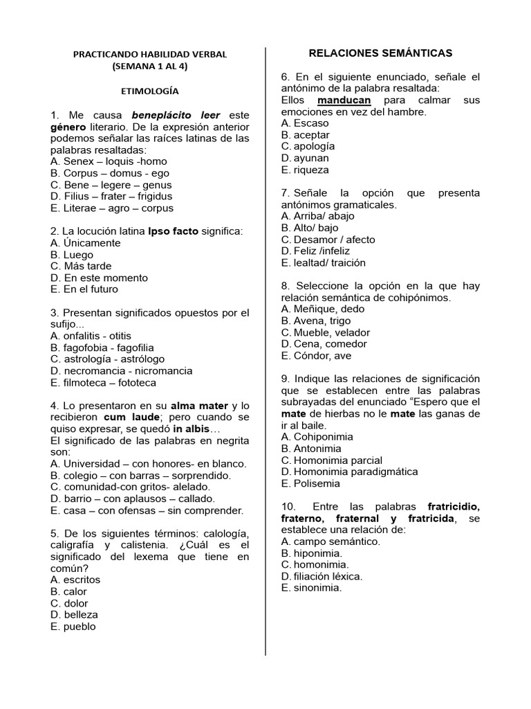 Practicando - Semana 1 Al 4 | PDF