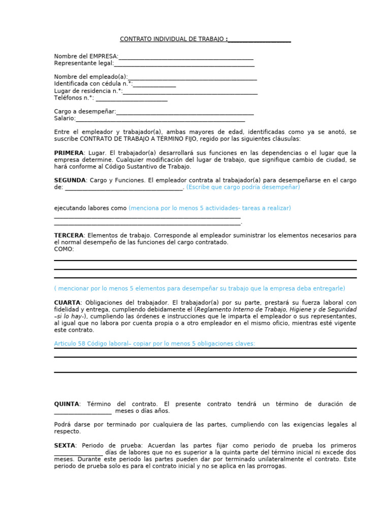 Modelo de Contrato 2025 | PDF | Derecho laboral | Salario