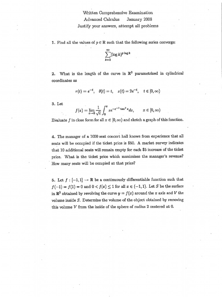 Math Written Exams Fall 2007 - Fall 2023 - Part12 | PDF