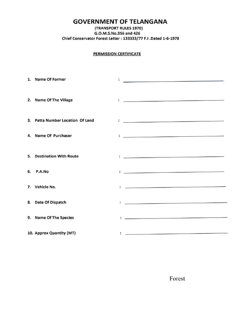 Forest Permit | PDF