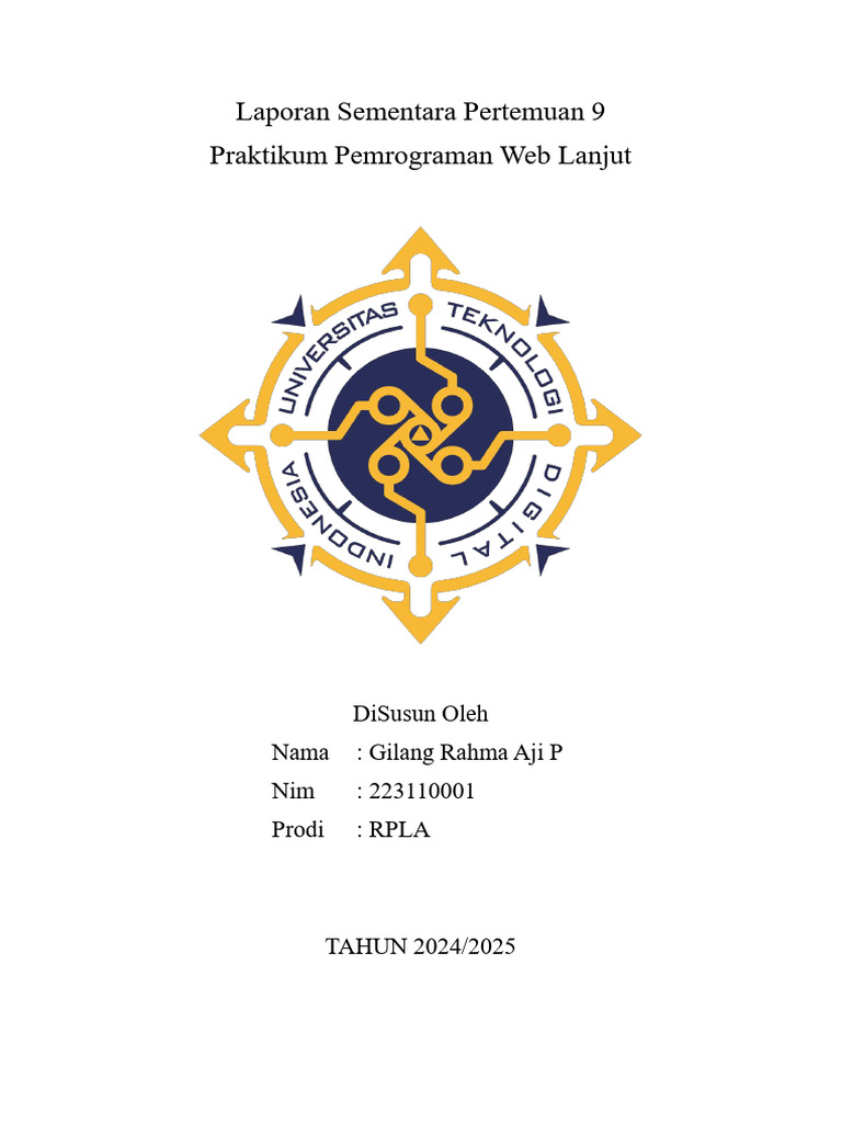 PRAK. Pemograman Web Lanjut Laporan Pertemuan 9 | PDF