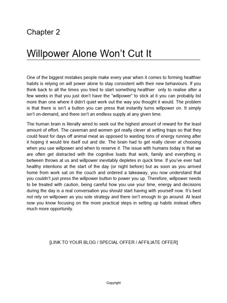 Chapter 2 - Willpower Alone Won't Cut It | PDF