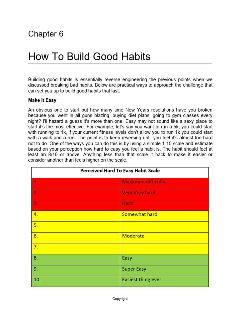 Chapter 6 - How To Build Good Habits | PDF | Social Psychology | Psychology