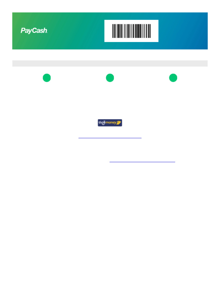 Instrucciones para Pago Tigo HNL 1,000 | PDF