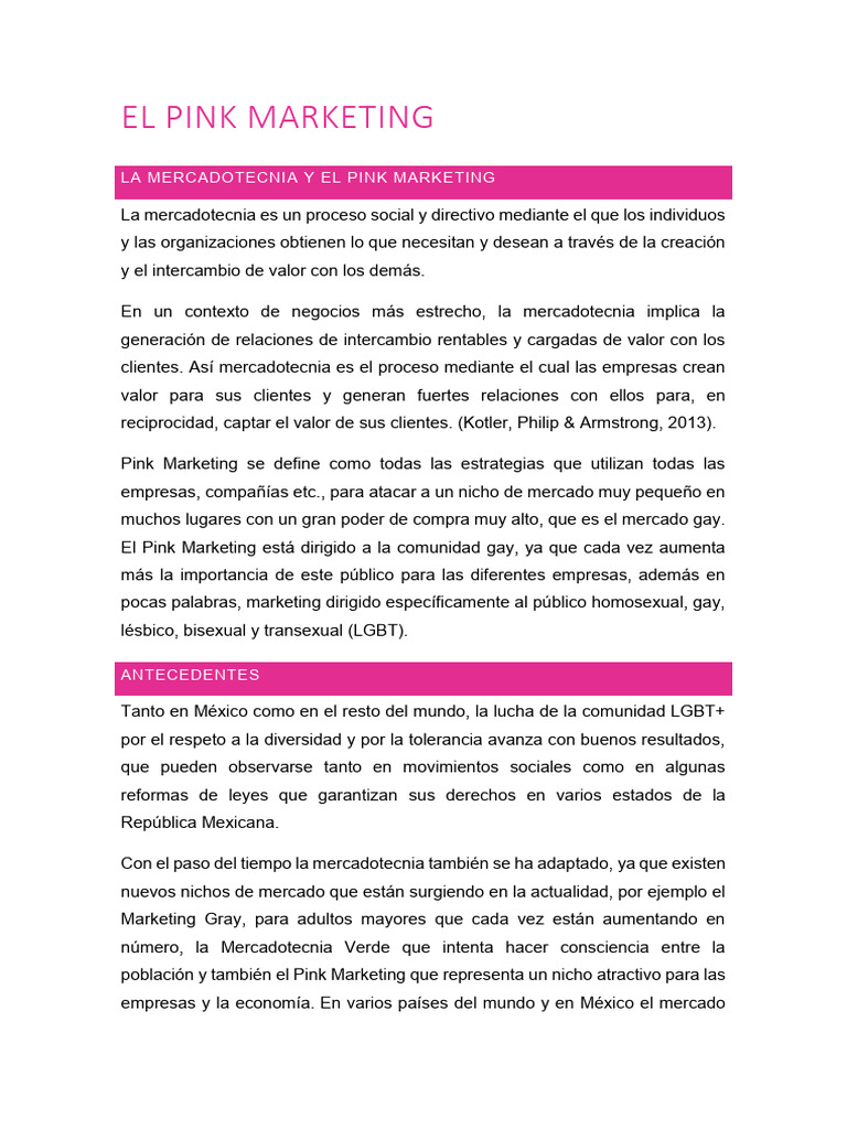 Estrategias de Pink Marketing en México | PDF | Marketing | Turismo