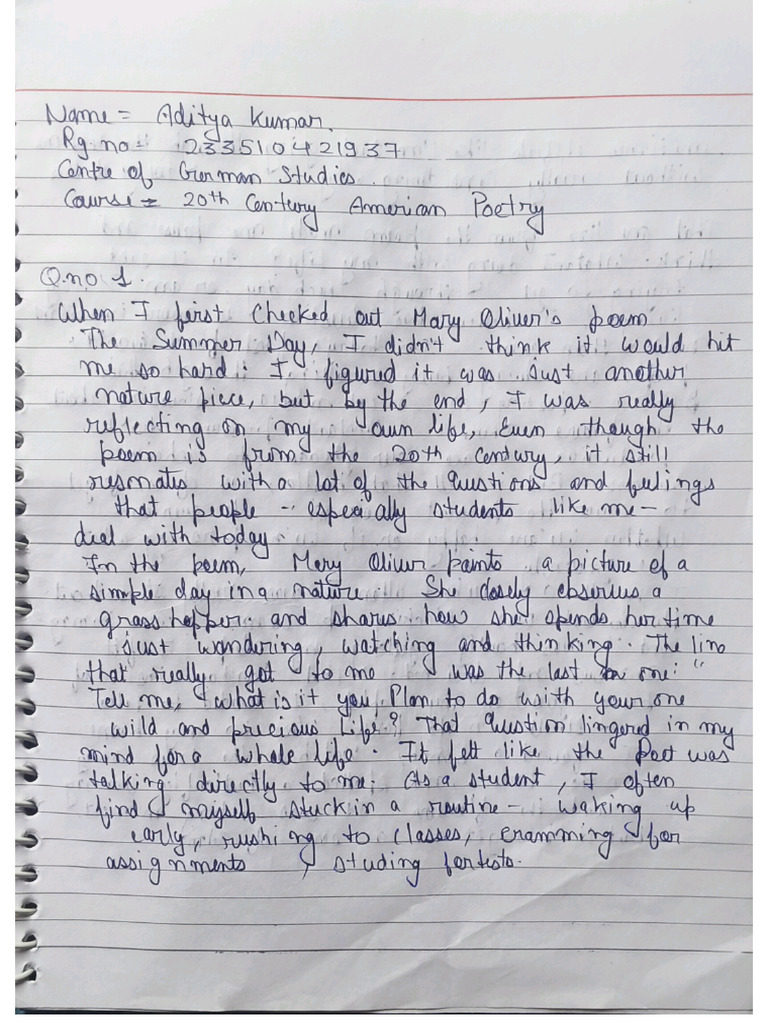 EndSem Poetry Aditya | PDF